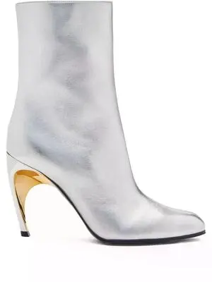 Alexander McQueen Alexander McQueen Armadillo 95mm Leather Ankle Boots - Silver