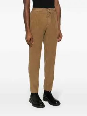 Kiton Slim-cut Corduroy Trousers - Brown