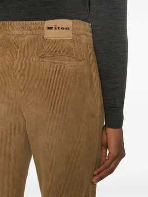 Kiton Slim-cut Corduroy Trousers - Brown