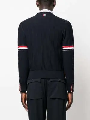 Thom Browne Rwb Stripe V-neck Cardigan