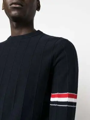 Thom Browne Rwb-stripe Long-sleeve Jumper - Blue