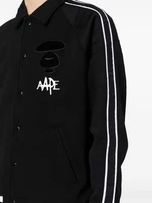 AAPE BY *A BATHING APE Logo-print Striped Bomber Jacket - Black