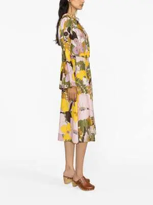 La DoubleJ Casanova Floral-print Midi Dress - Pink