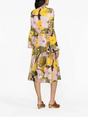 La DoubleJ Casanova Floral-print Midi Dress - Pink
