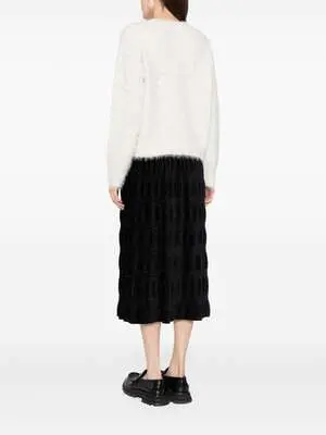 B+AB Pleated Brushed-effect Skirt Suit
