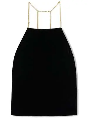Palm Angels Chain-embellished Velvet Top