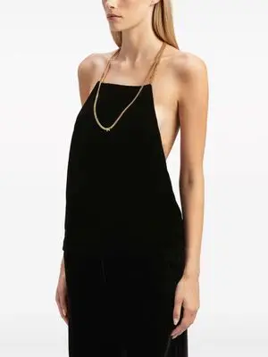 Palm Angels Chain-embellished Velvet Top