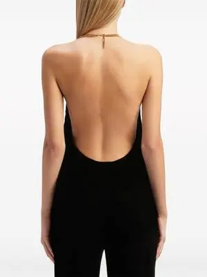 Palm Angels Chain-embellished Velvet Top