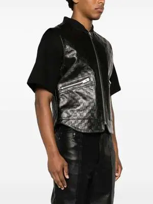 MISBHV Monogram-embossed Leather Vest