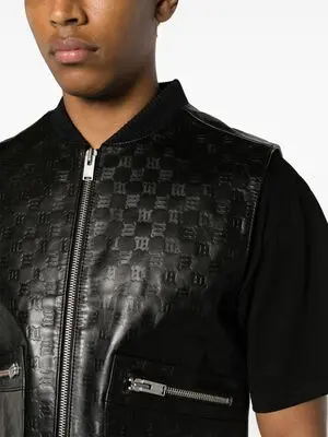 MISBHV Monogram-embossed Leather Vest