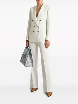 Etro Slub-texture Double-breasted Blazer - White