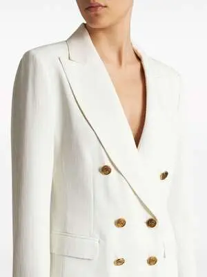 Etro Slub-texture Double-breasted Blazer - White