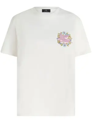 Etro Pegaso-embroidered T-shirt - White