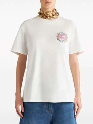 Etro Pegaso-embroidered T-shirt - White