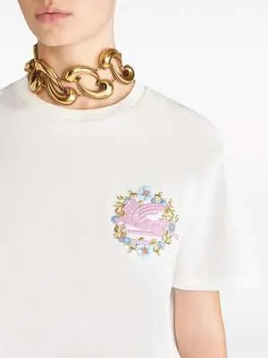 Etro Pegaso-embroidered T-shirt - White