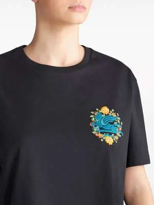 Etro Pegaso-embroidered T-shirt - Black