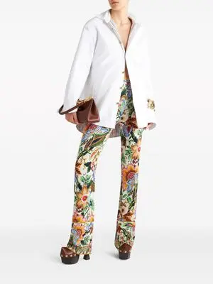Etro Floral-print Straight-leg Trousers