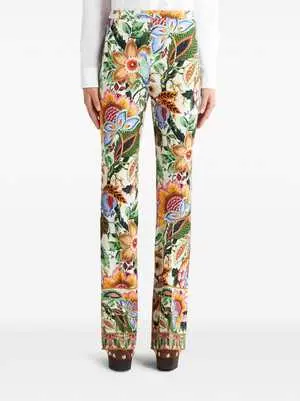 Etro Floral-print Straight-leg Trousers