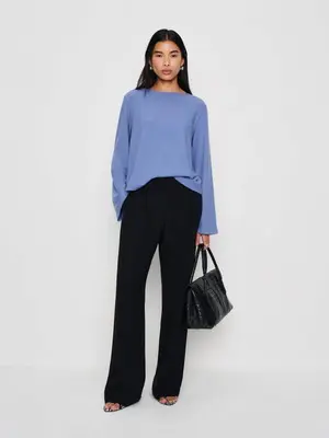 REFORMATION Eternity Knit Top - Neptune Blue