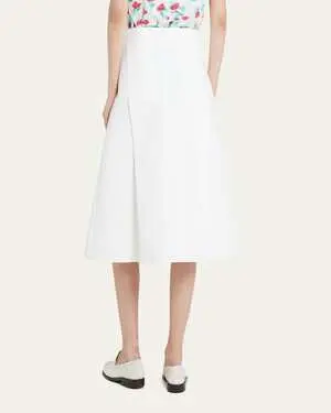 Marni Flared Midi Skirt With Double Pleating