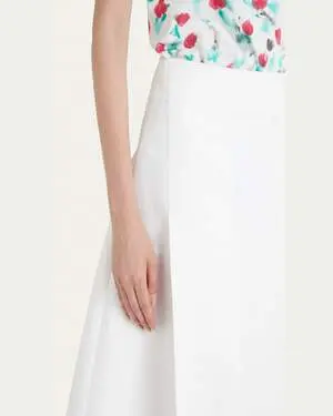 Marni Flared Midi Skirt With Double Pleating