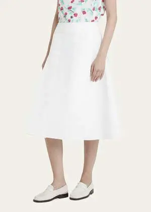 Marni Flared Midi Skirt With Double Pleating
