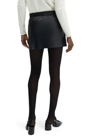 Mango Sati Faux Leather Mini Skirt