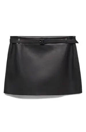 Mango Sati Faux Leather Mini Skirt