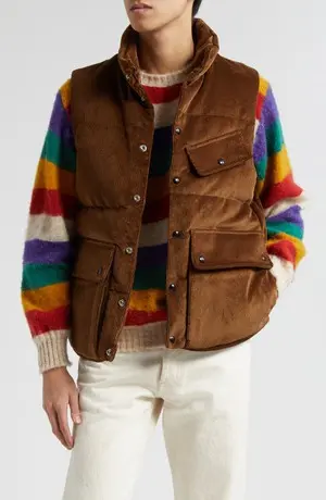 Drake'S Corduroy Down Puffer Vest In Tan - 52% Off | Editorialist