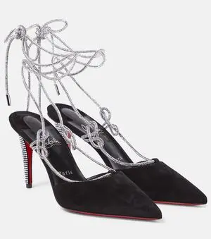 CHRISTIAN LOUBOUTIN Astrid Lace Strassita 85 Pumps - Black