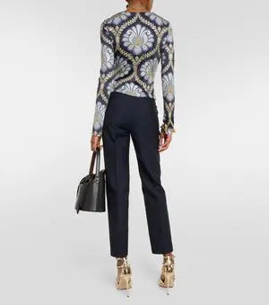 Etro Scoop-neck Paisley Jersey Top
