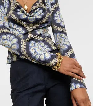 Etro Scoop-neck Paisley Jersey Top