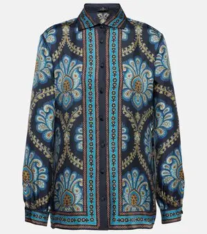 Etro Printed Silk Twill Shirt