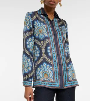 Etro Printed Silk Twill Shirt