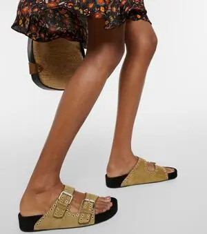 Isabel Marant Étoile Lennyo Studded Sandals - Brown