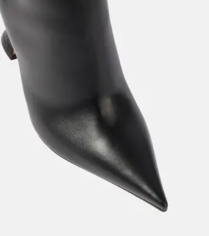 Amina Muaddi Giorgia 95 Leather Ankle Boots