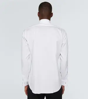 Thom Sweeney Cotton-blend Poplin Tuxedo Shirt