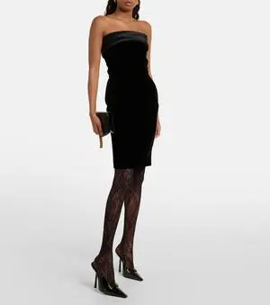Wardrobe.NYC Floral Lace Tights - Black