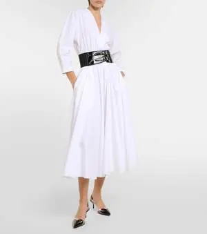 Alaïa Cotton Midi Dress - White