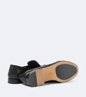 THE ROW Soft Leather Loafers - Black