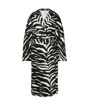 Alaïa Zebra-print Denim Trench Coat