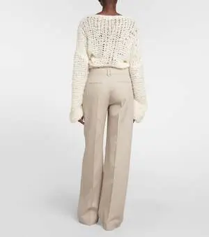 THE ROW High-rise Straight Wool Pants