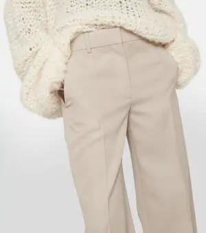THE ROW High-rise Straight Wool Pants