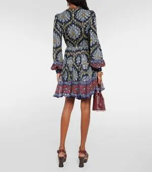Etro Balloon-sleeve Silk Jacquard Minidress