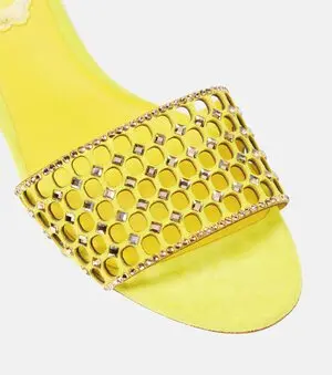 Rene Caovilla Crystal-embellished Suede Slides
