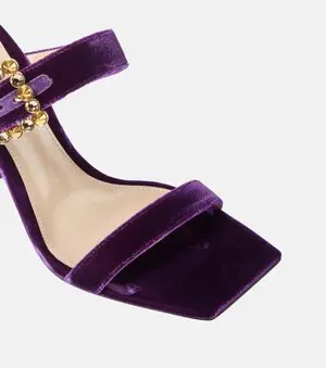 GIANVITO ROSSI Wondy Embellished Velvet Mules