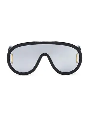 Loewe Shield Sunglasses - Shiny Black & Smoke Mirror