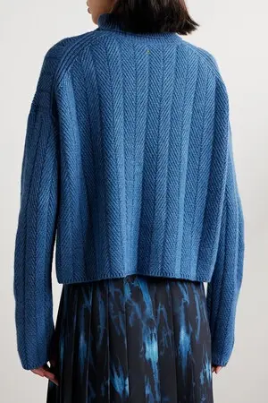 Altuzarra Terence Herringbone Cashmere Turtleneck Sweater