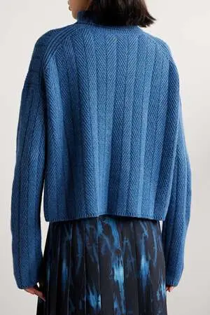 Altuzarra Terence Herringbone Cashmere Turtleneck Sweater