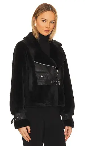 LAMARQUE Elody Faux Fur Jacket - Black